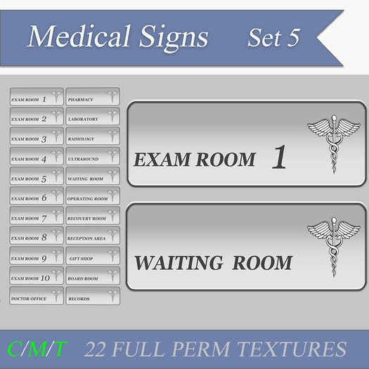 Second Life Marketplace - [MD] Medical Signs - Set 5